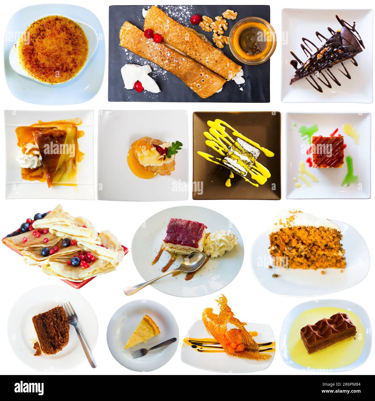 Set of various desserts isolated Stock Photo - Alamy