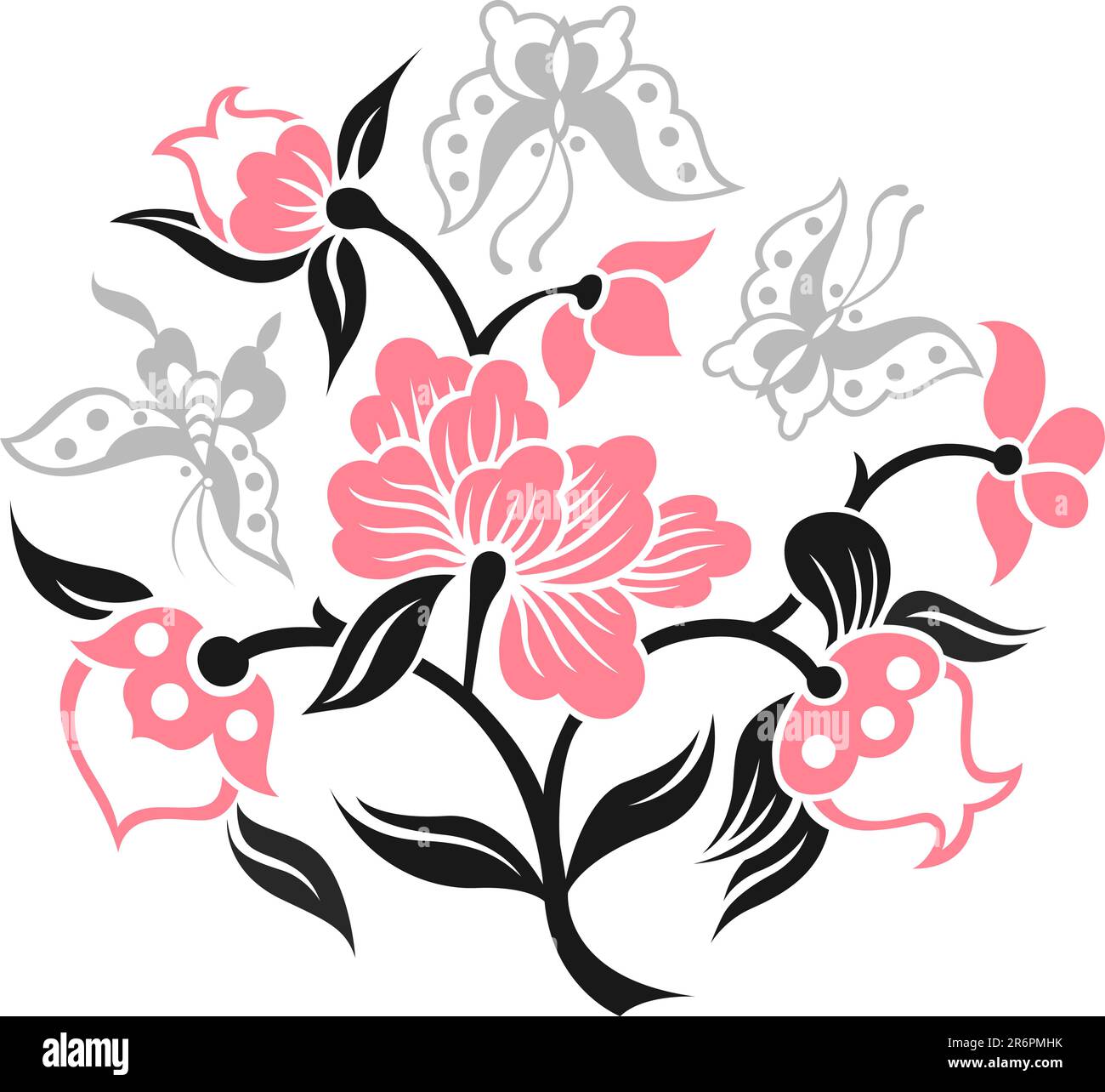 butterfly and flower illustration Stock Vector Image & Art - Alamy