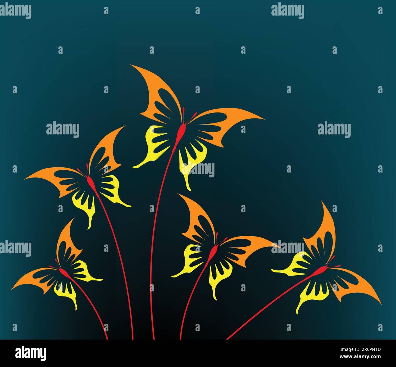 Editable vector illustration of butterflies with copy-space Stock ...