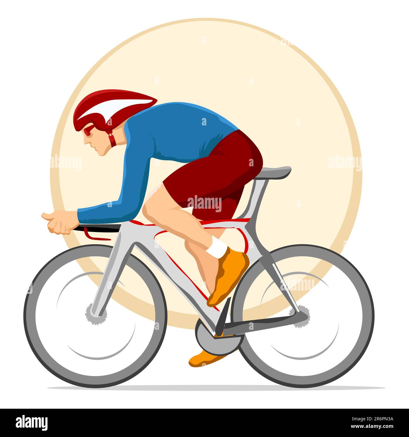 illustration of man cycling on circular background Stock Vector Image ...