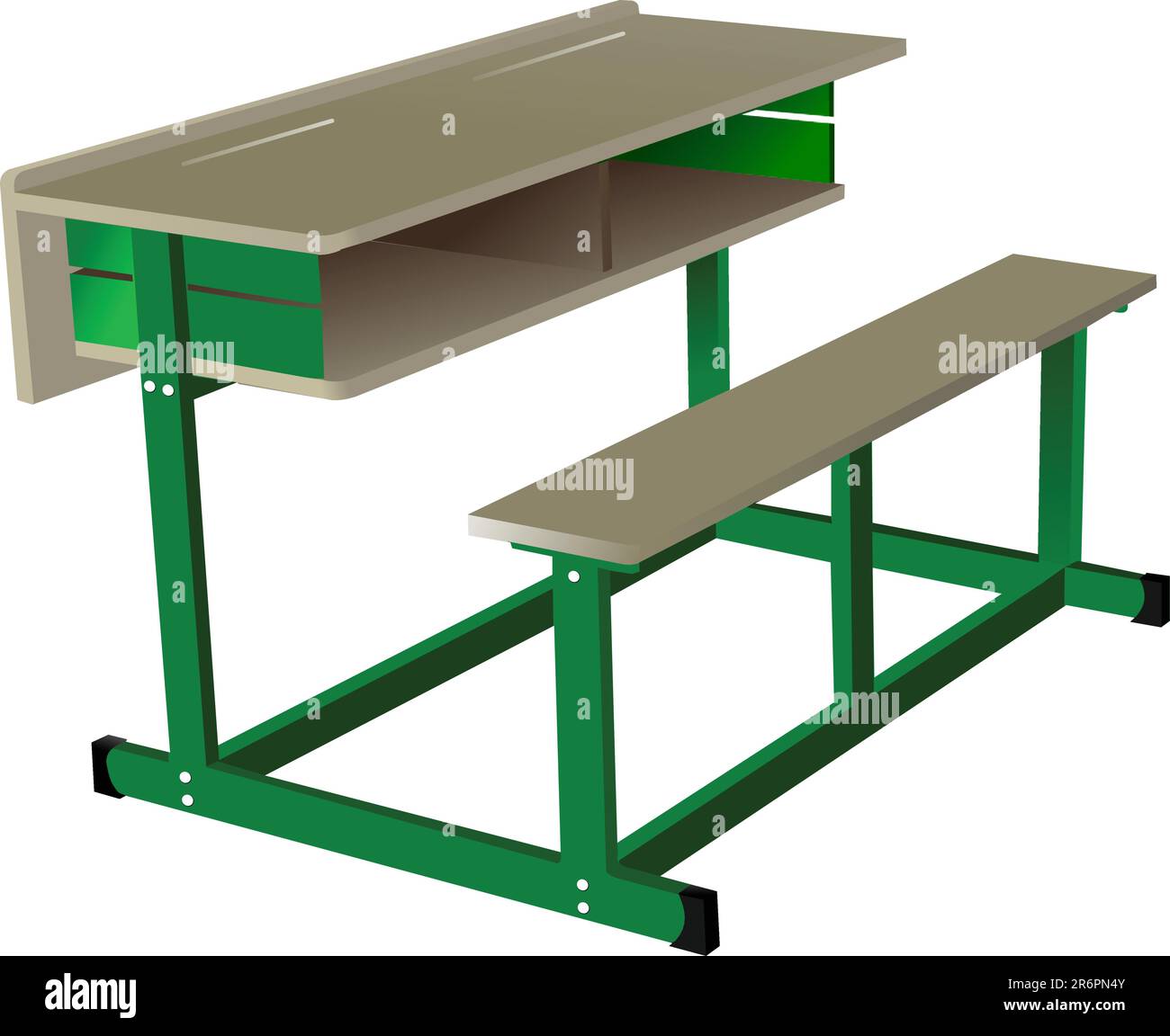 School desk on white isolated background. Vector illustration Stock ...