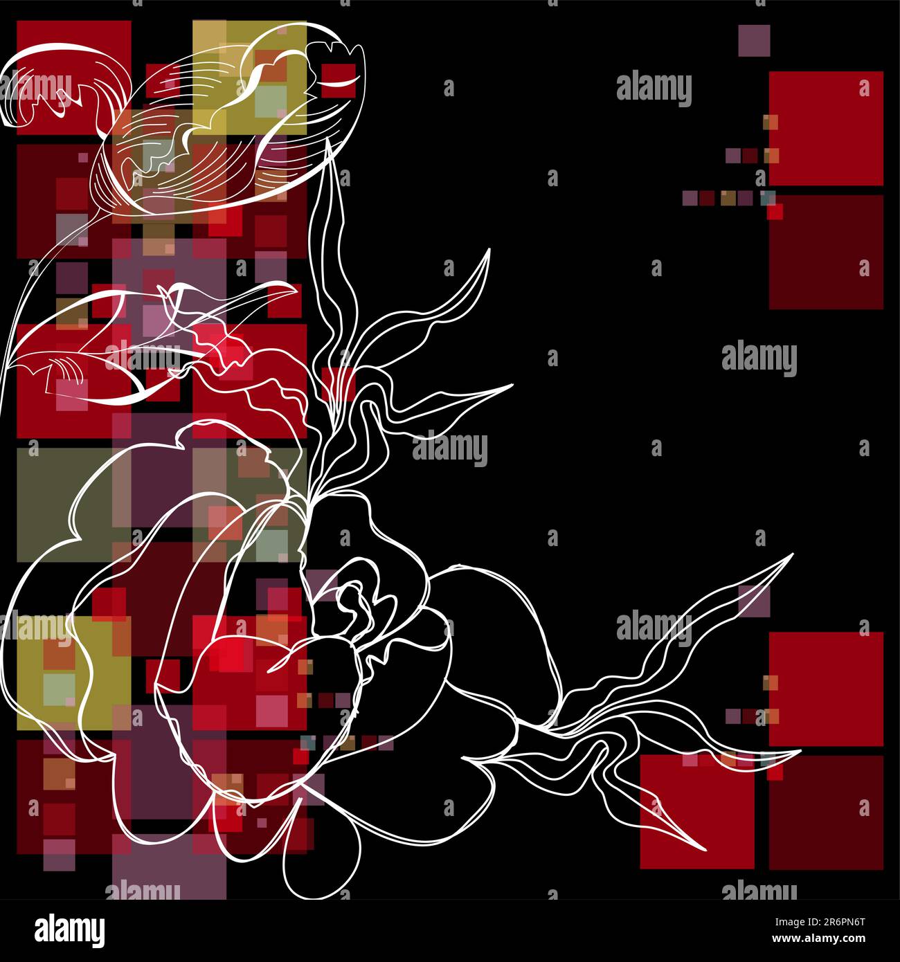 Abstract background with flowers silhouette Stock Vector Image & Art ...