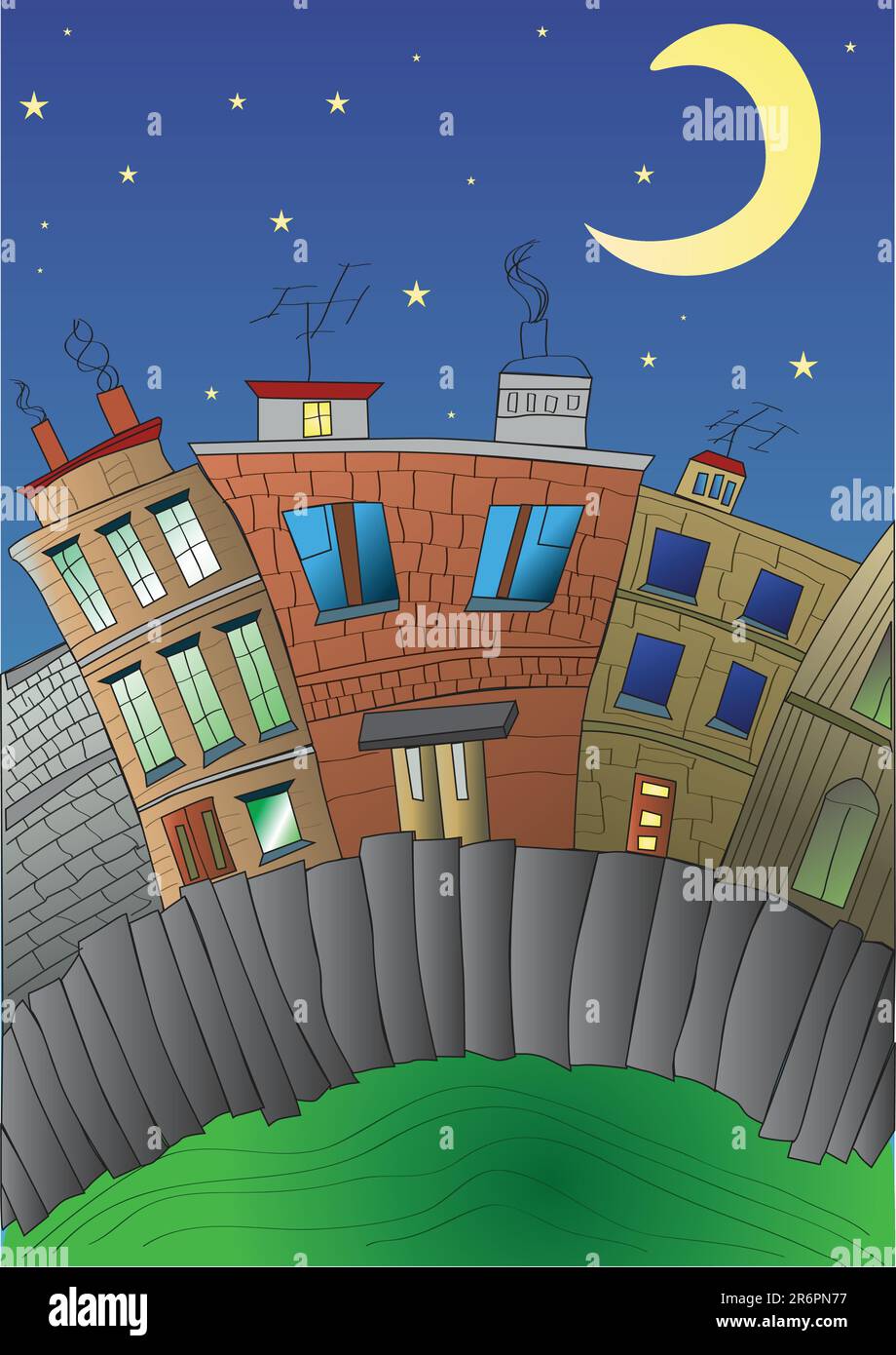 Beautiful night view town Stock Vector Images - Alamy