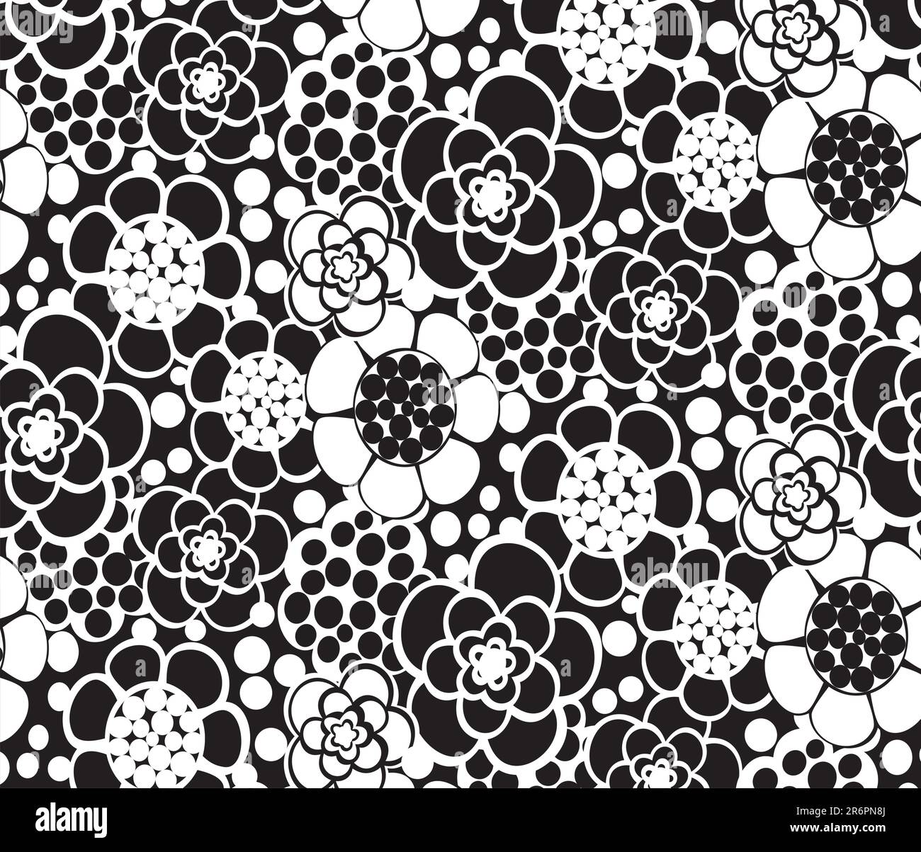 black and white nature vector composition, seamless Stock Vector Image ...