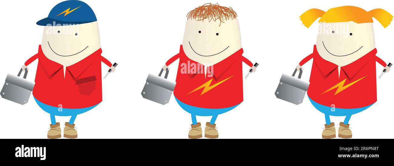 Cartoon electrician Stock Vector Images - Alamy