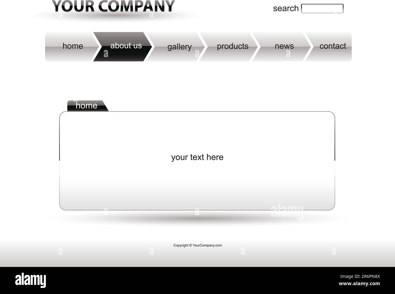 Website white layout template Stock Vector Image & Art - Alamy