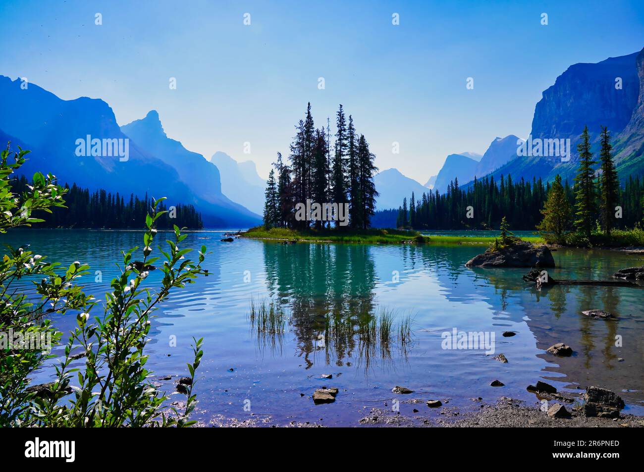 World famous and Iconic Spirit Island, a holy place for the Stoney ...