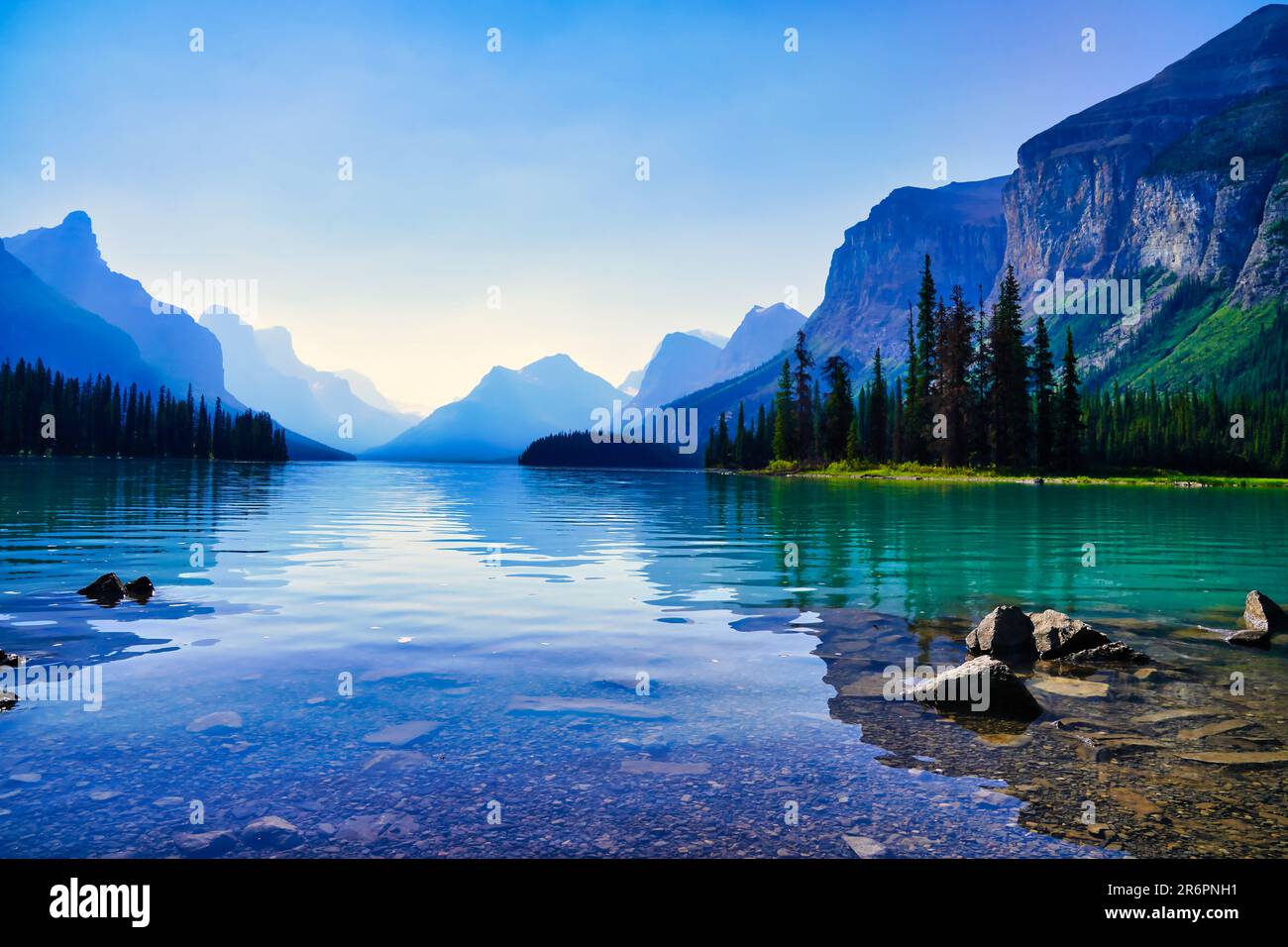 World famous and Iconic Spirit Island, a holy place for the Stoney ...