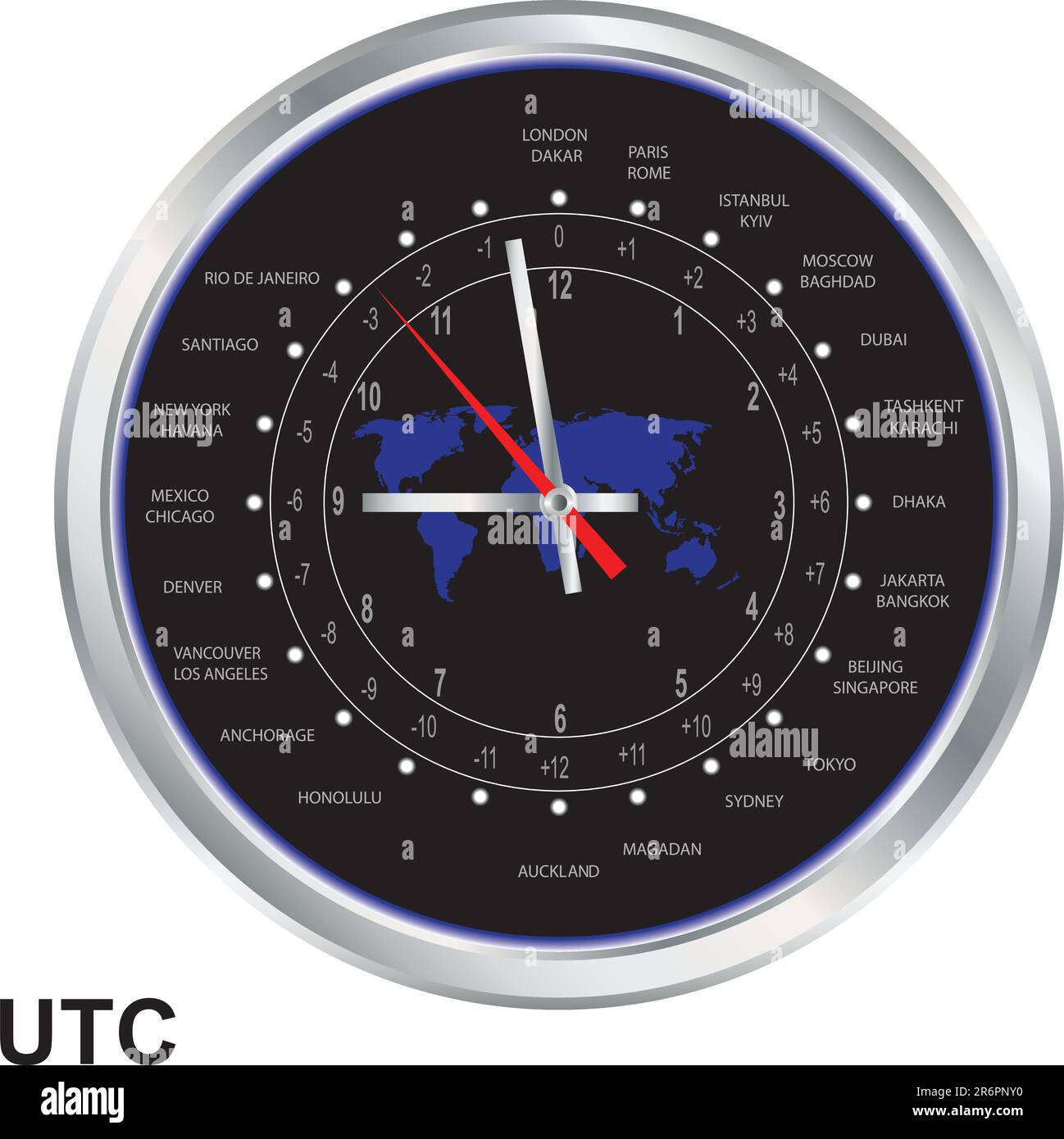 World time zone clock Stock Vector Images Alamy