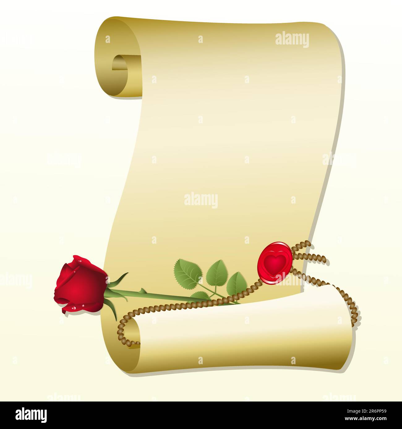 Roll of paper with rose on a white background Stock Vector Image & Art ...