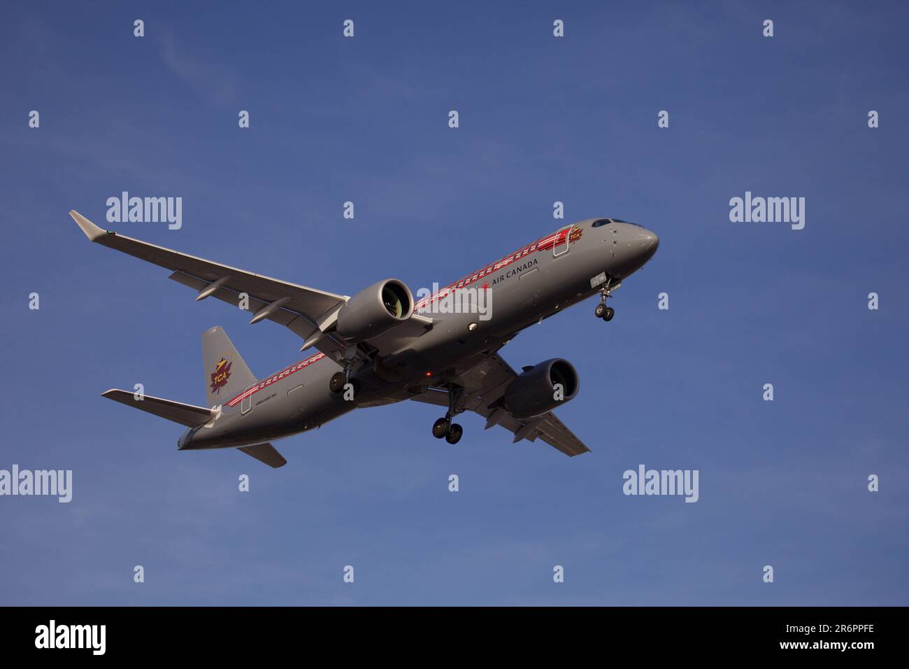 Air Canada Airbus A220-300 in Retro Livery, C-GNBN, Landing at Pearson ...