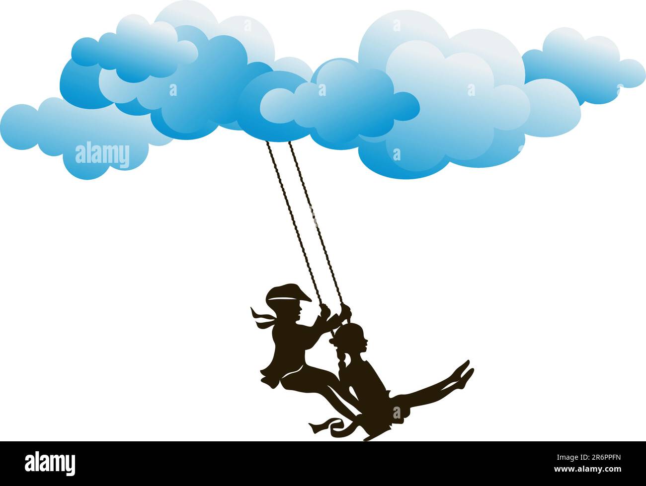 Happy kids riding in the clouds Stock Vector Image & Art - Alamy