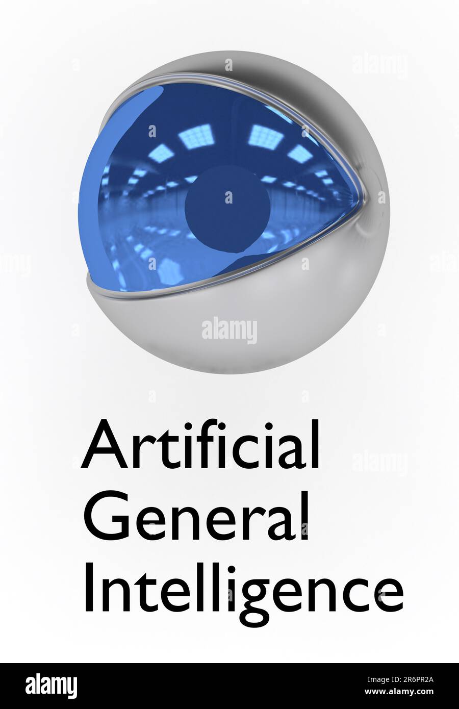 3D illustration of a robot head titled as Artificial General ...