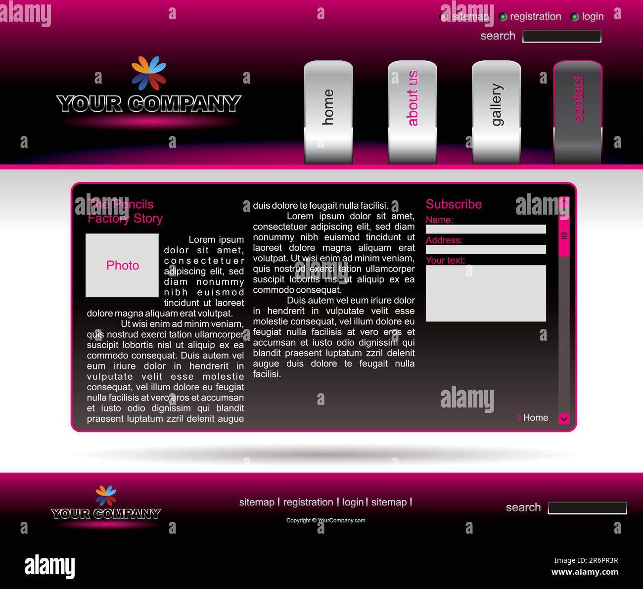 Pink editable website template Stock Vector Image & Art - Alamy