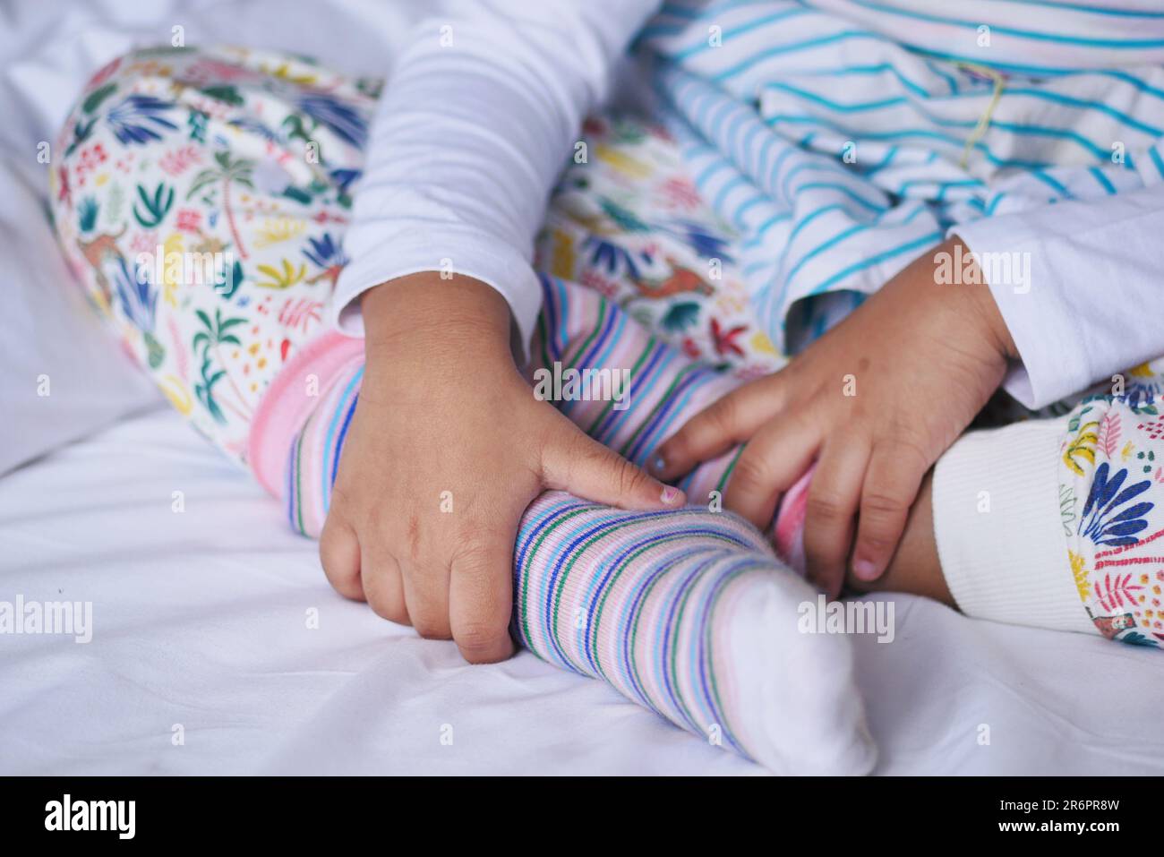 child girl suffering from itching skin, close up Stock Photo - Alamy