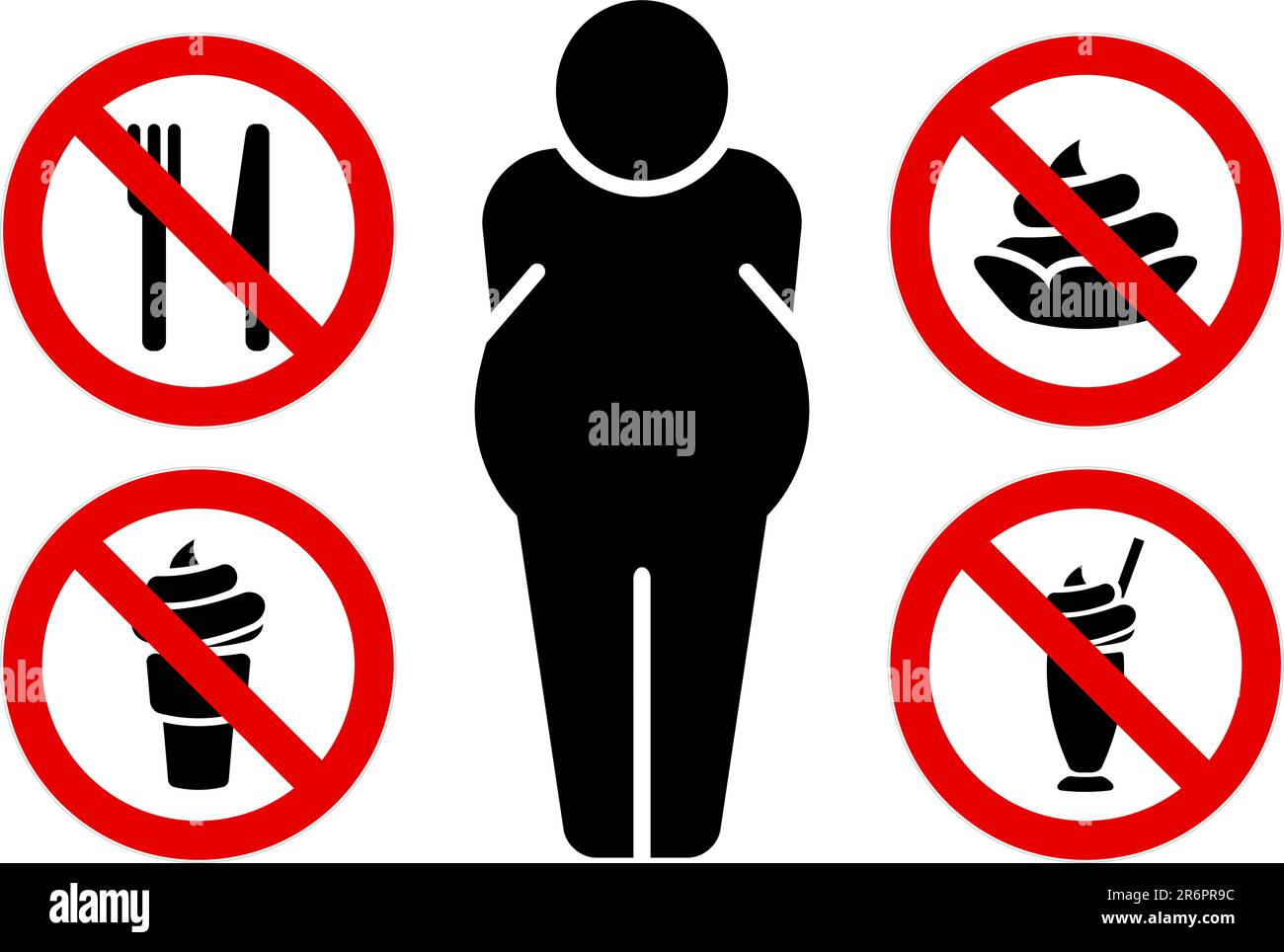 Four signs prohibiting sweet and fat man sign Stock Vector Image & Art ...
