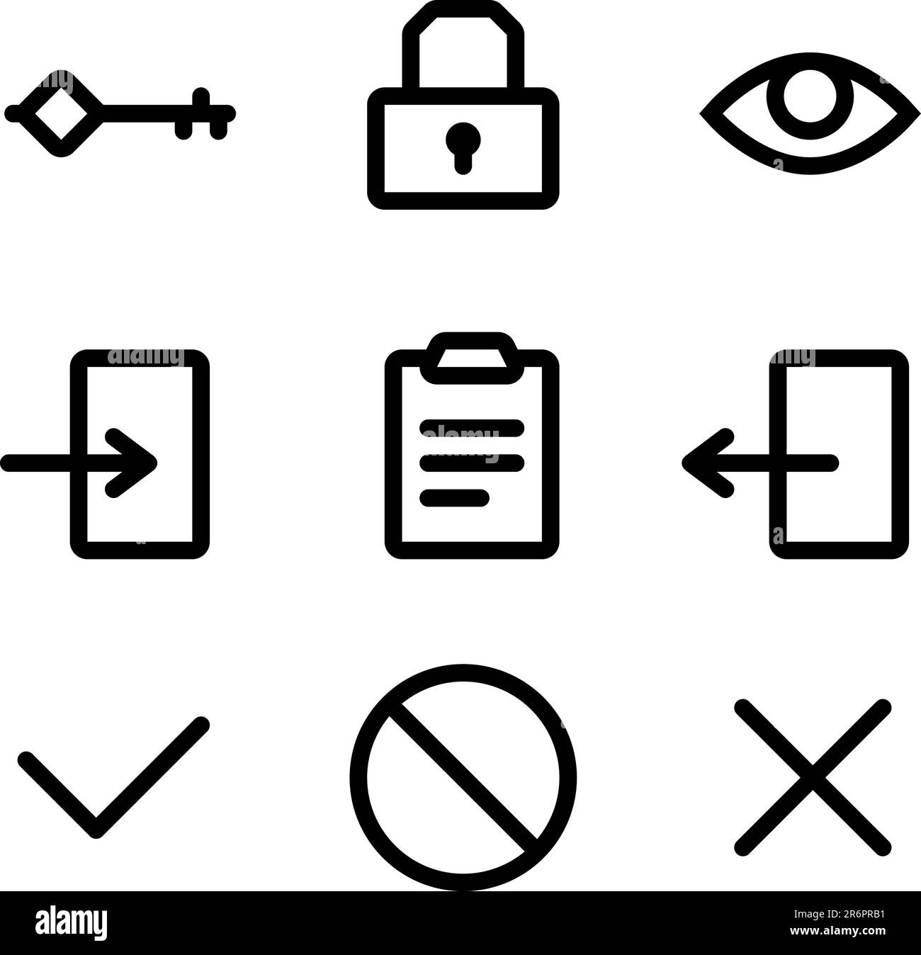 Icons for the site authorization form. Icons are aligned to pixel grid ...