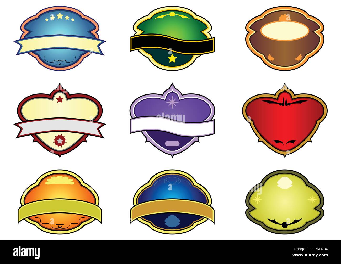 Different label templates isolated over white background Stock Vector ...