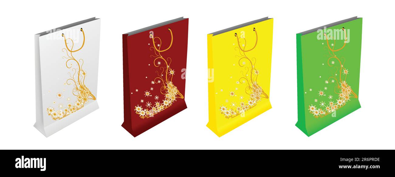 set of gift bags in vector - EPS vector format available Stock Vector ...
