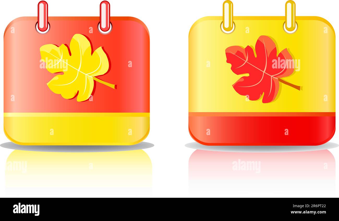 calendar icon with leaf isolated on white background Stock Vector Image ...