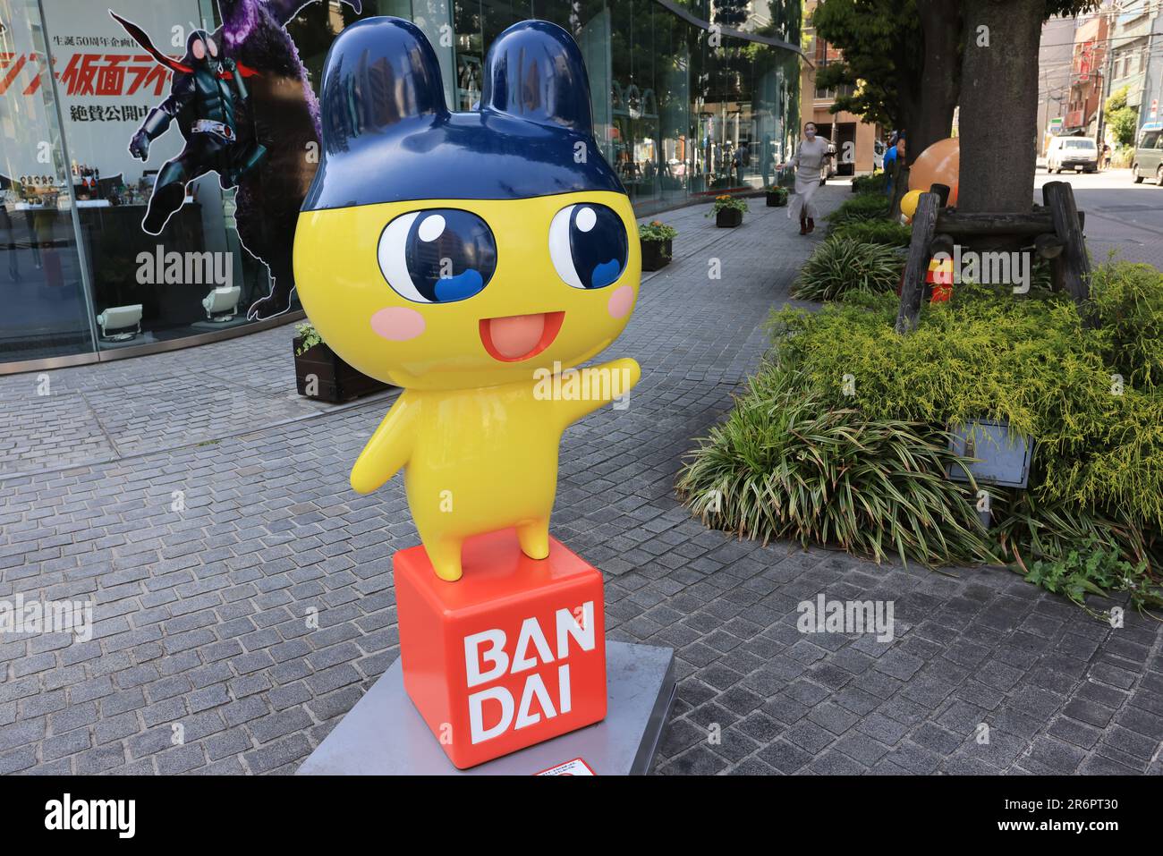 Tokyo, Japan - 3 May 2023: Bandai office and statue of Tamagotchi in ...