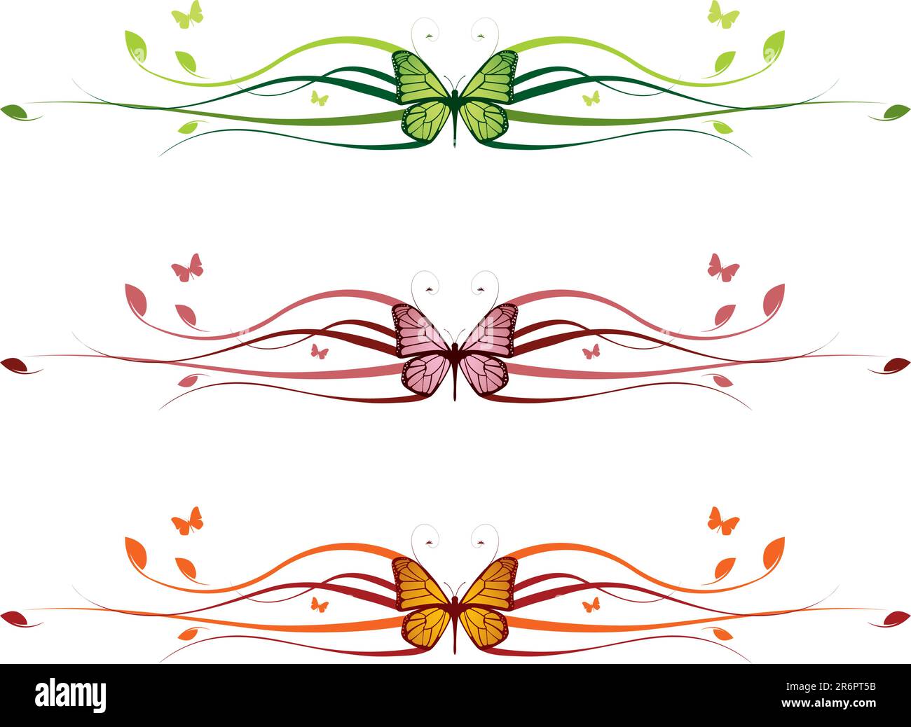 Set of colorful butterfly borders Stock Vector Image & Art - Alamy