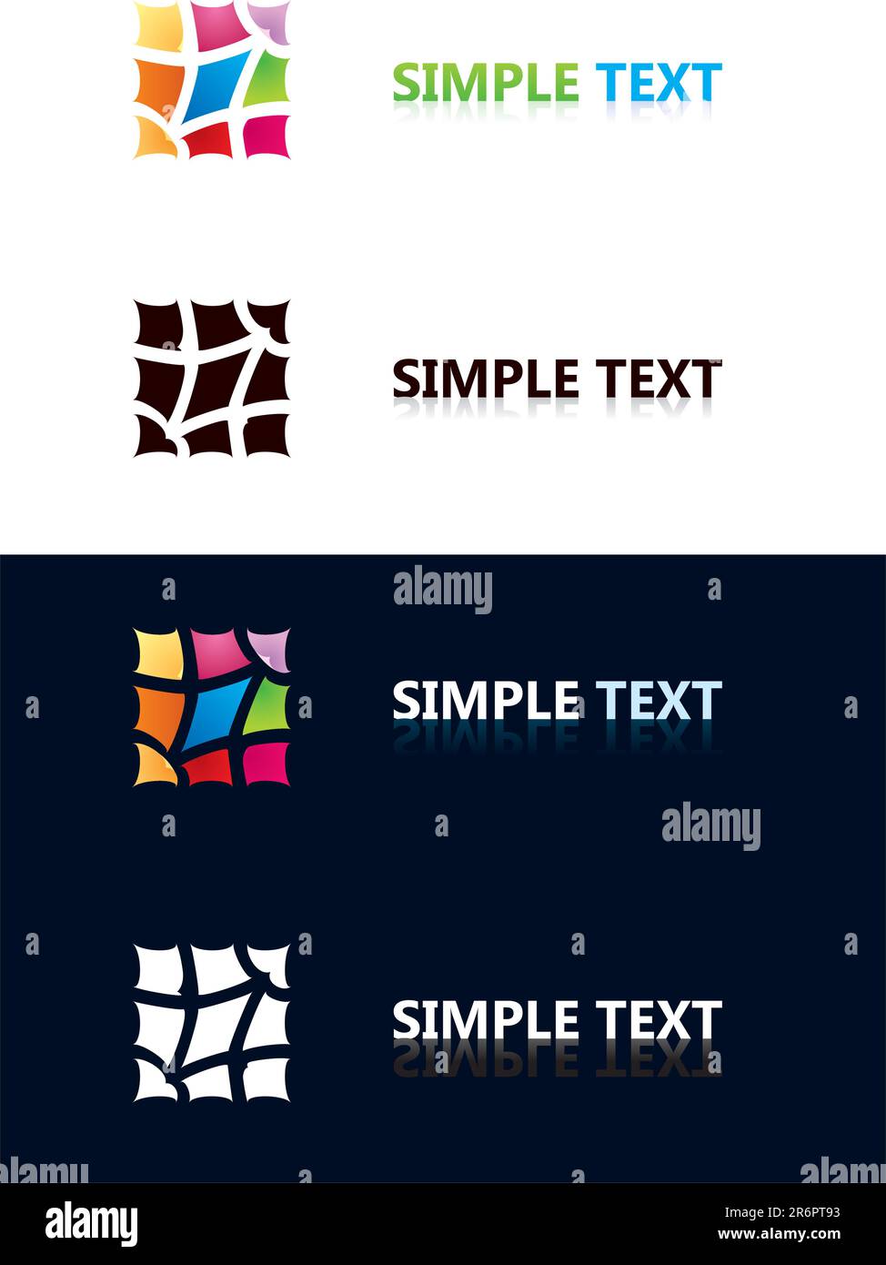 Logo templates. Color tile. Black and white backgrounds Stock Vector ...