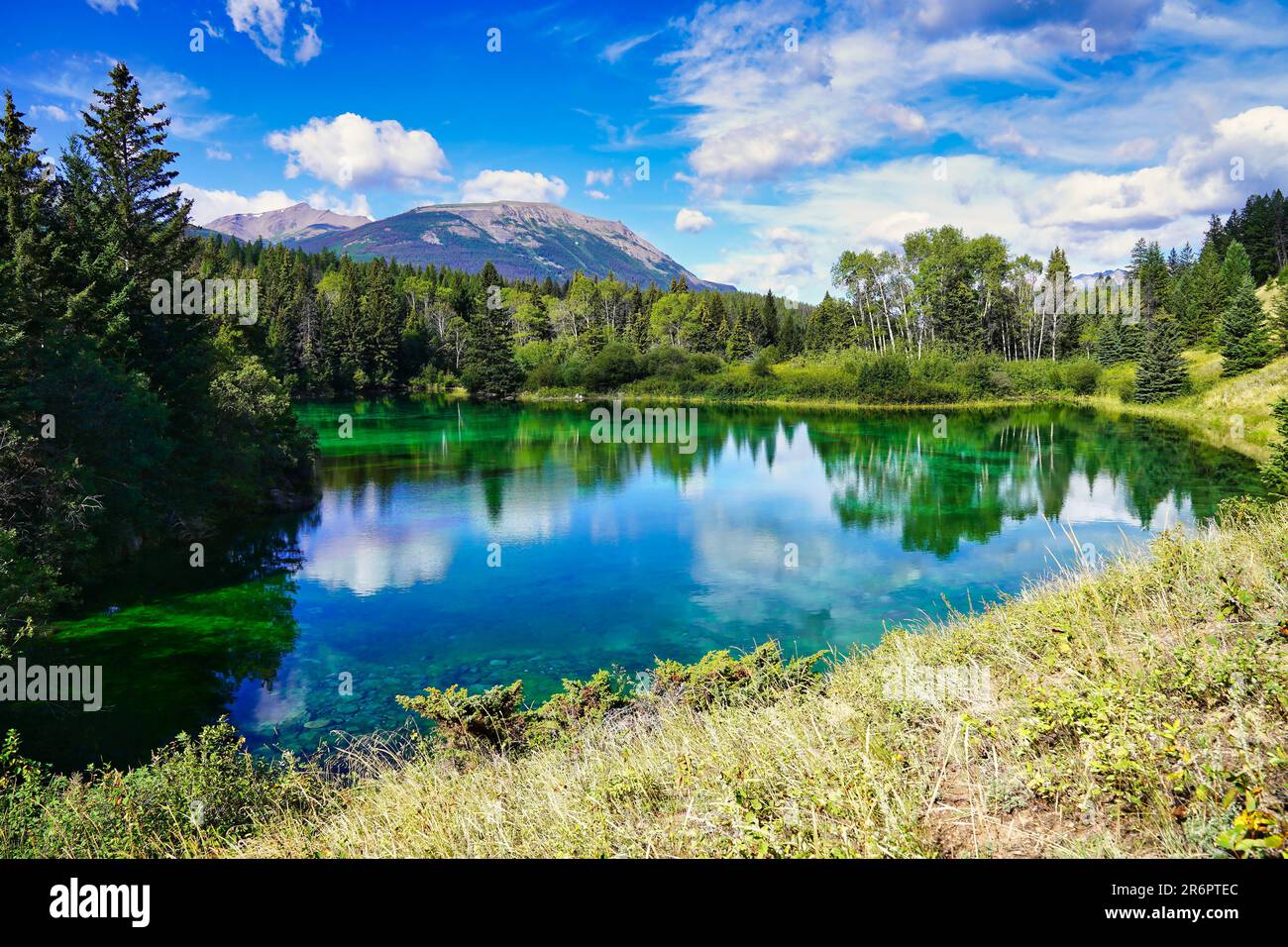 Aquamarine blue-green shades of the magnificient and beautiful lakes in ...