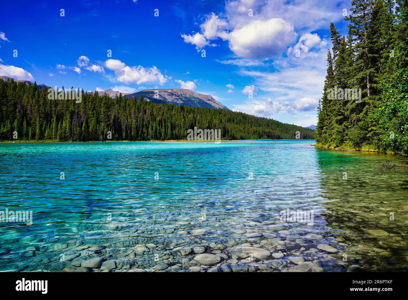 Crystal clear, emerald and sapphire hued lake waters in the Valley of ...