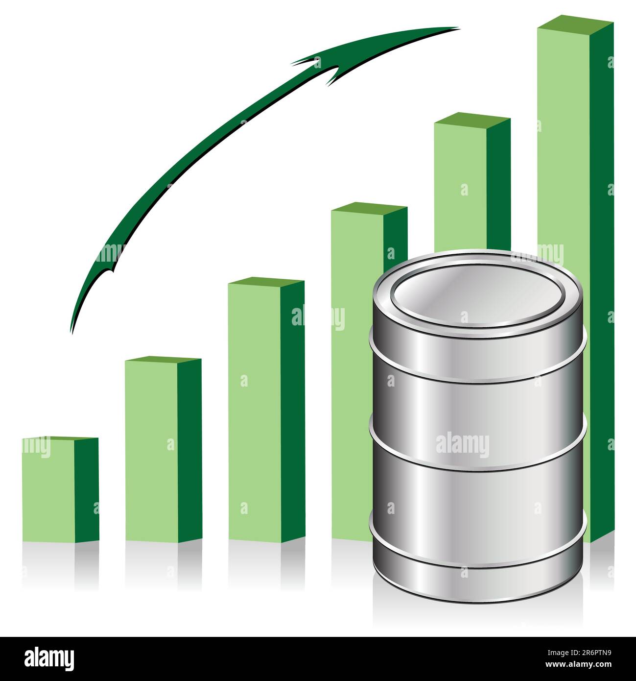 Oil barrel over graphic bar chart with rising prices Stock Vector Image & Art - Alamy