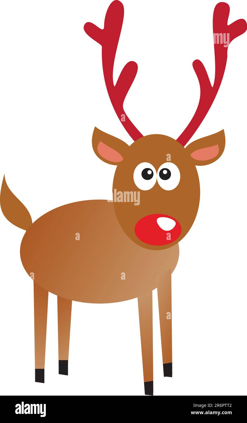 vector illustration of funny rudolf isolated on white background Stock ...