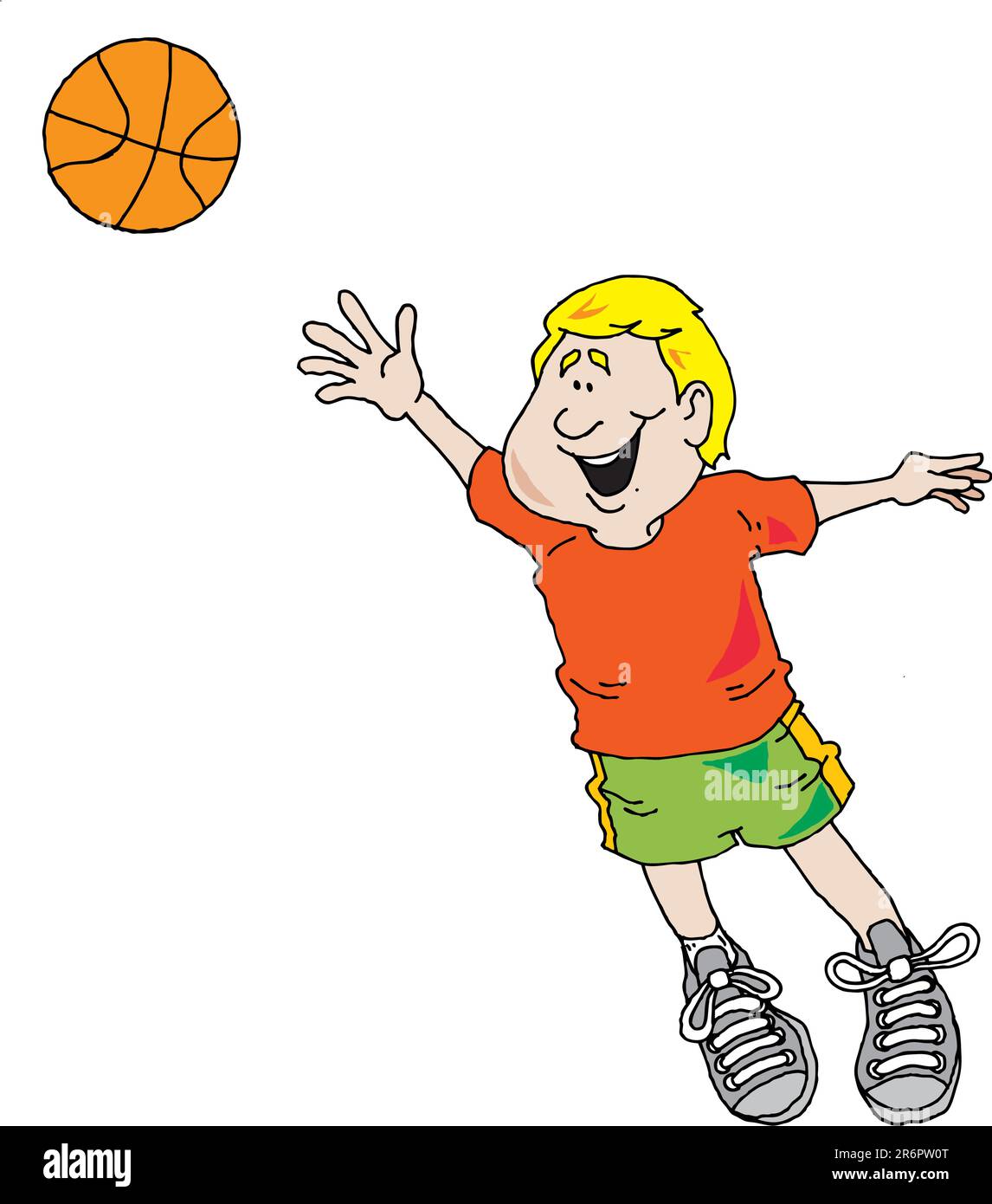 Vector image of a boy taking a shot with a basketball Stock Vector ...