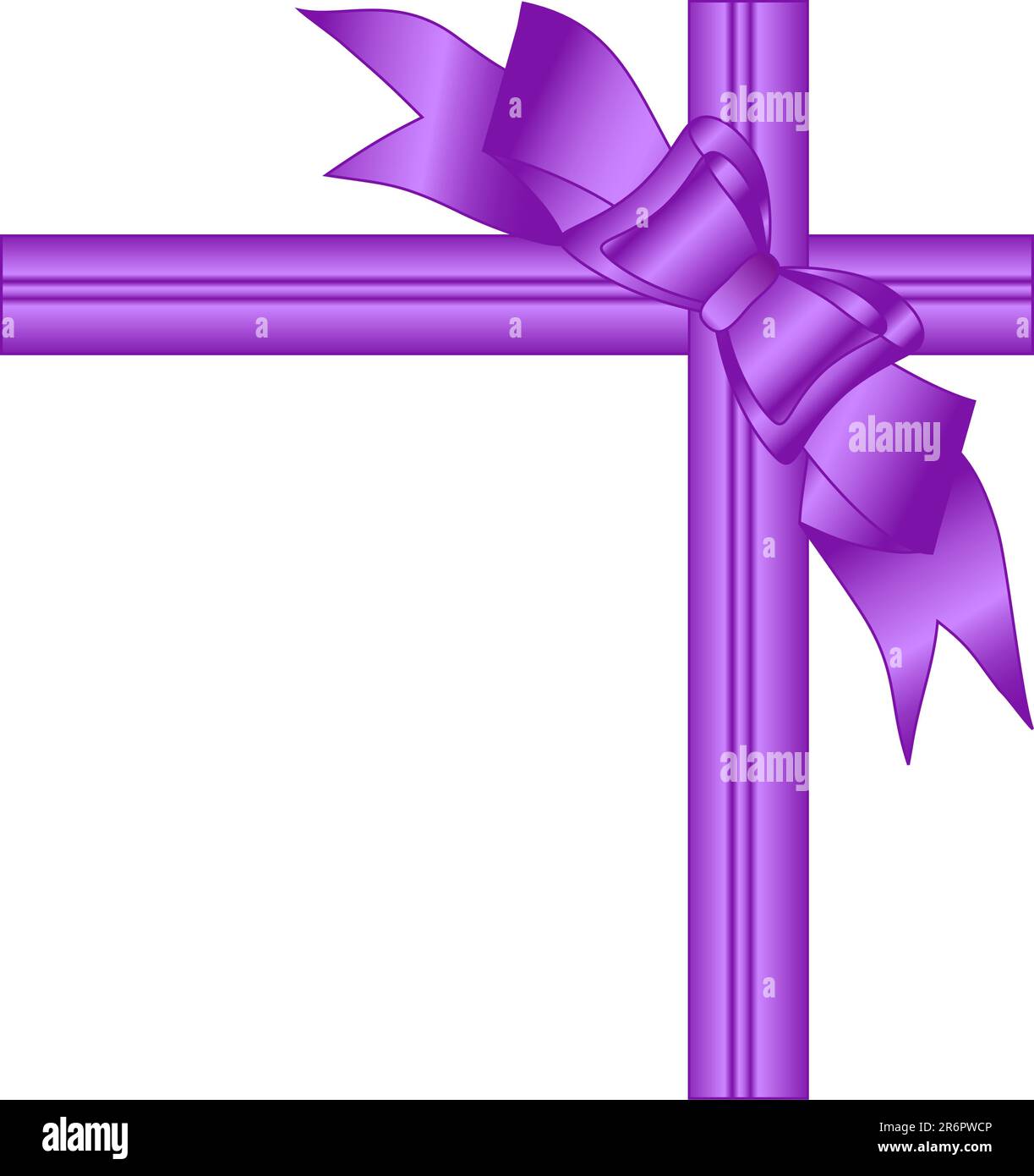 vector illustration of a purple bow isolated on white background Stock ...