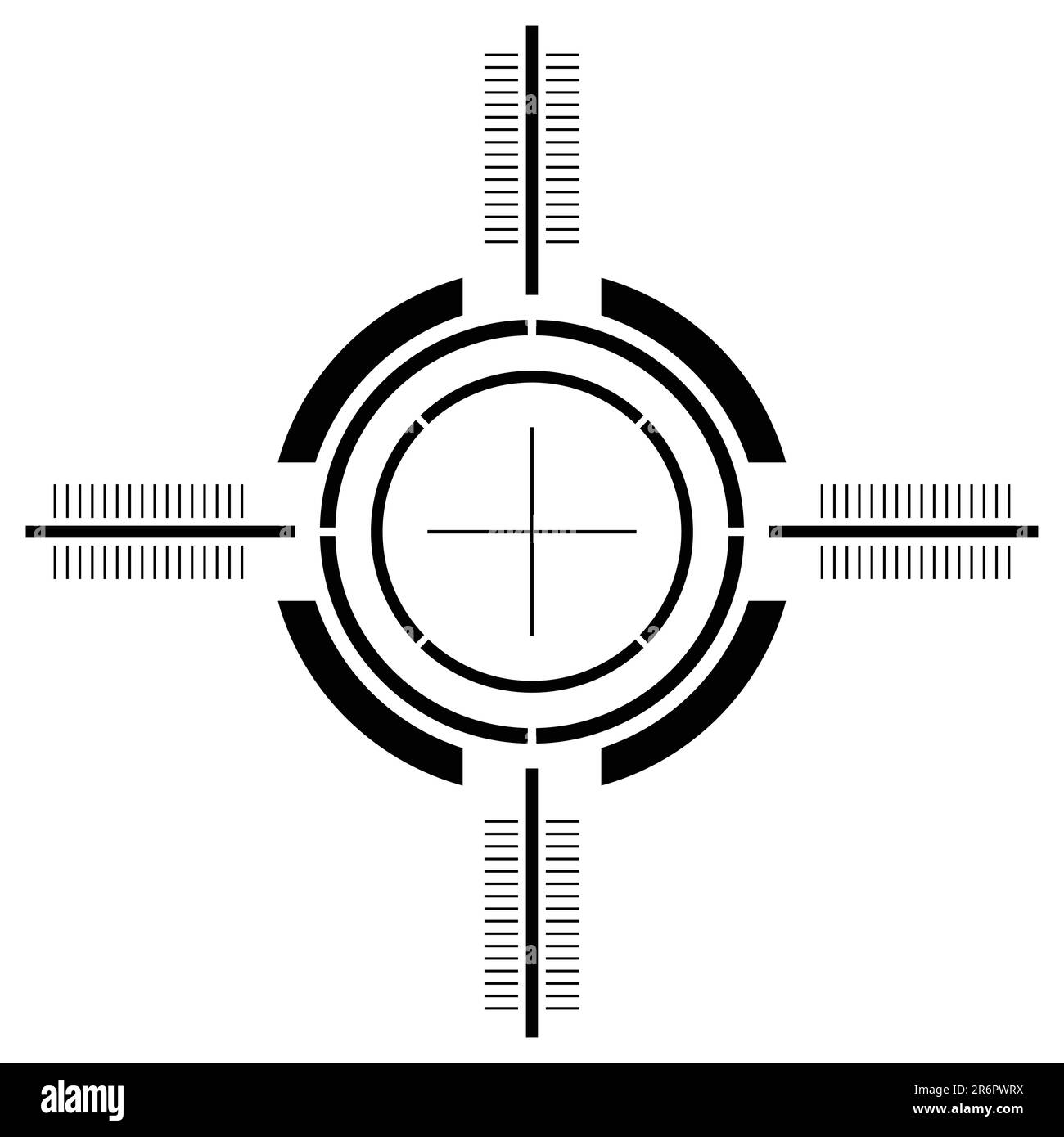 Gun sight isolated over square white background Stock Vector Image ...