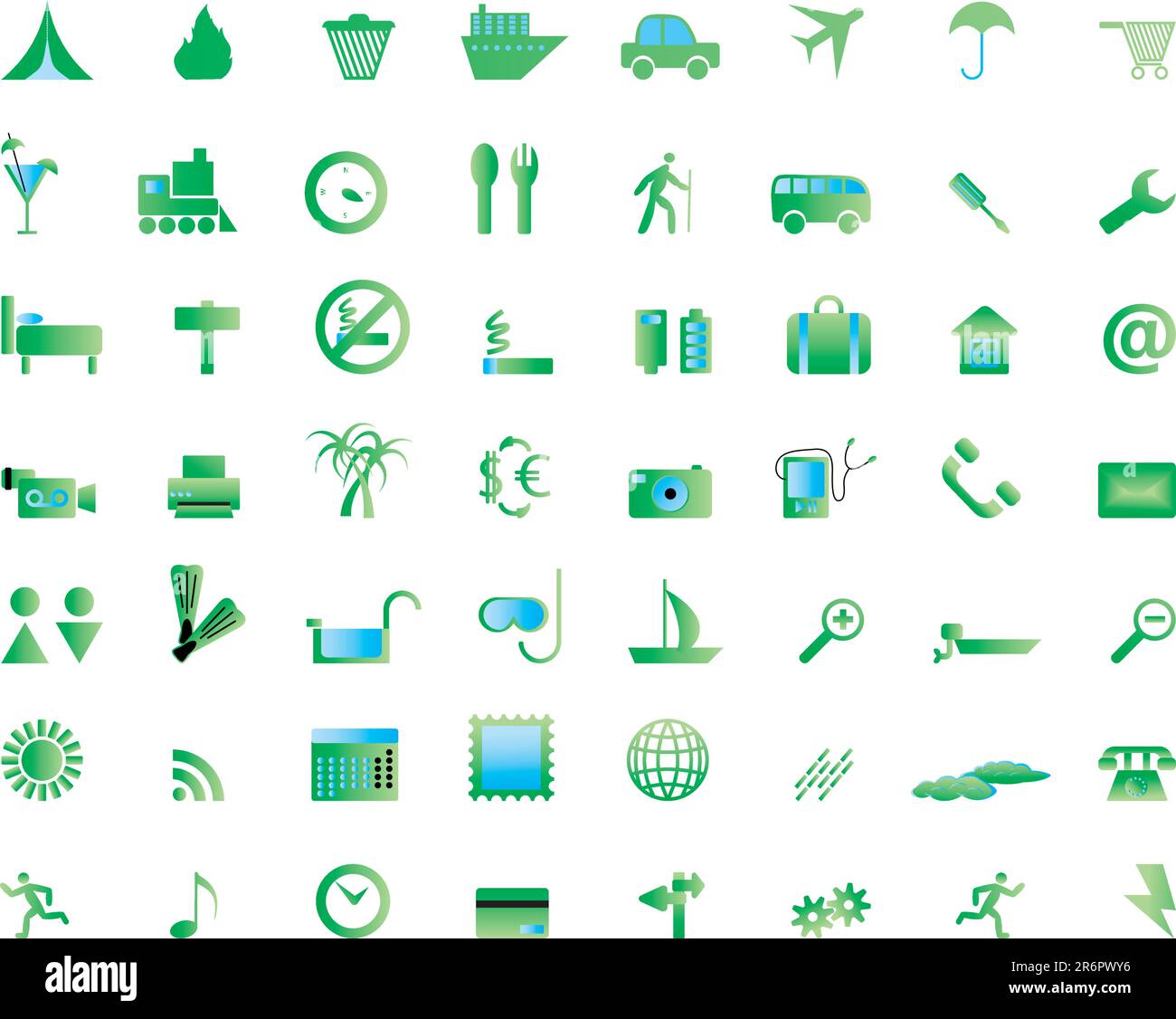Biggest collection of different icons for using in web design Stock ...