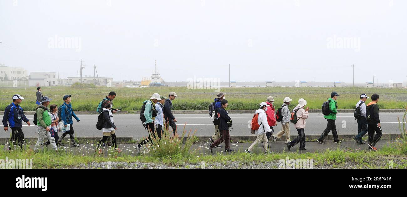 Michinoku Coastal Trail Walk in Kuji is held in Kuji City, Iwate Prefecture, northern Japan, on ...