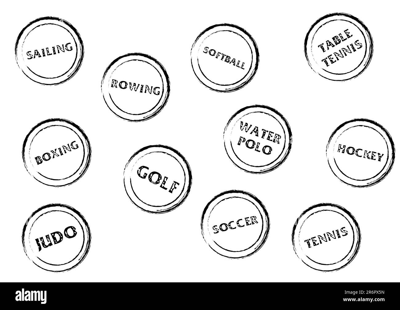 Stamp marks with sport names on it over white Stock Vector Image & Art ...