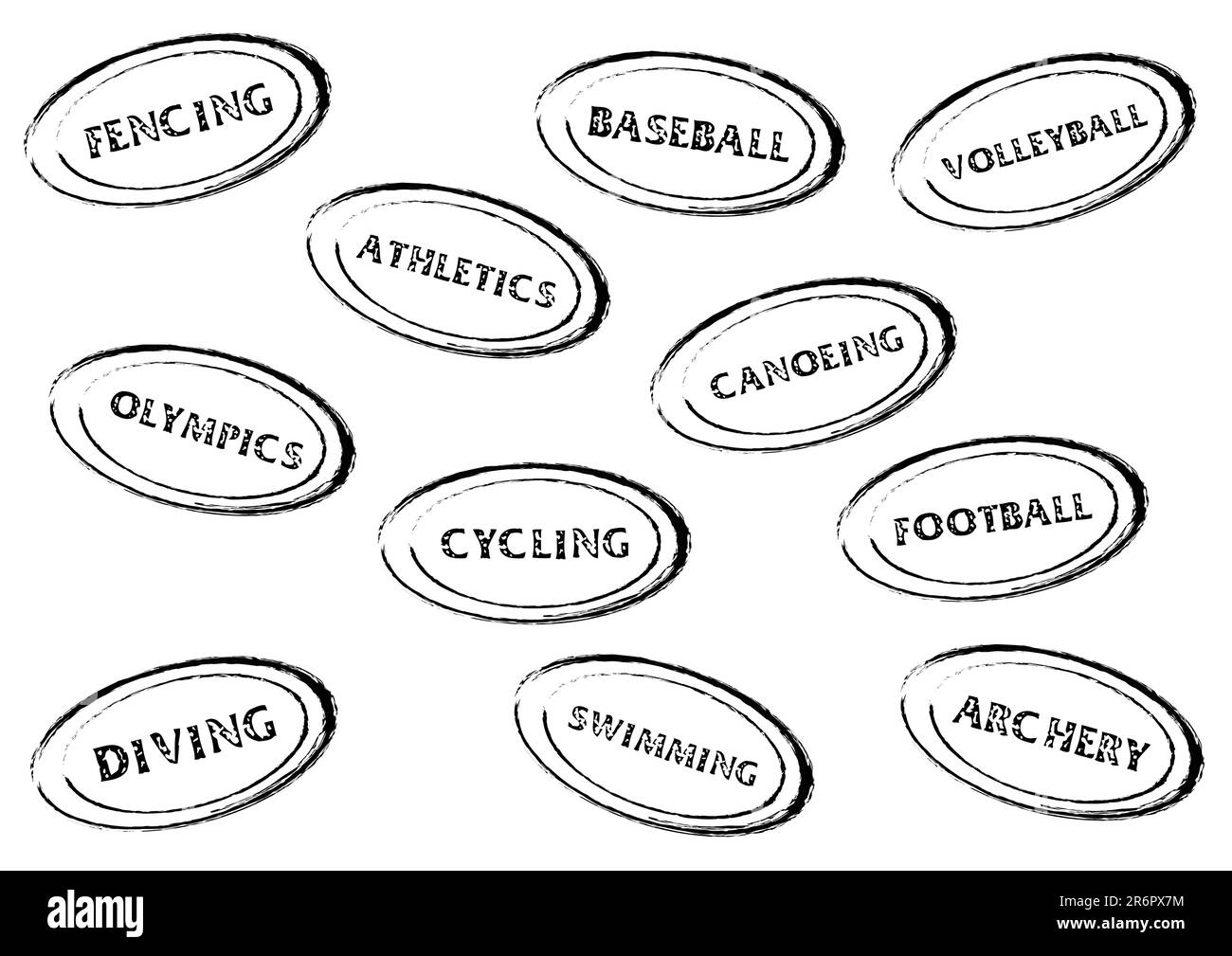 Stamp marks with sport names on it over white Stock Vector Image & Art ...