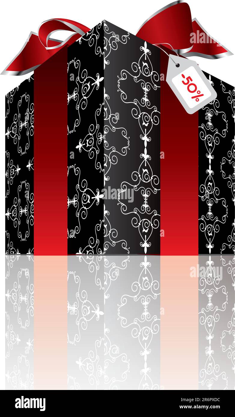 Gift box with pattern isolated on white background Stock Vector Image ...