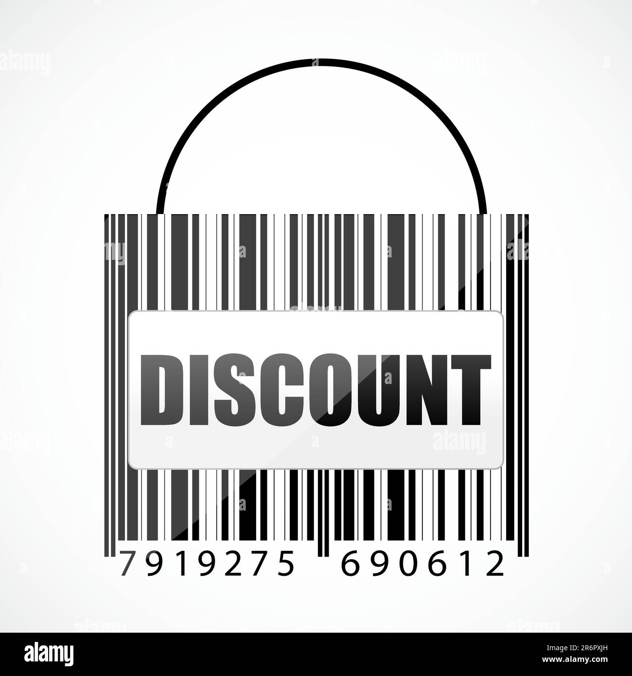 illustration of barcode discount bag on white background Stock Vector ...