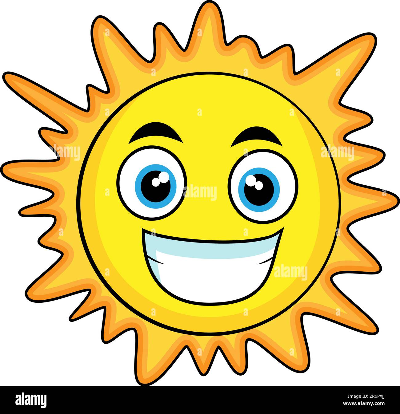 vector illustration of a cute looking sun. No gradient Stock Vector ...