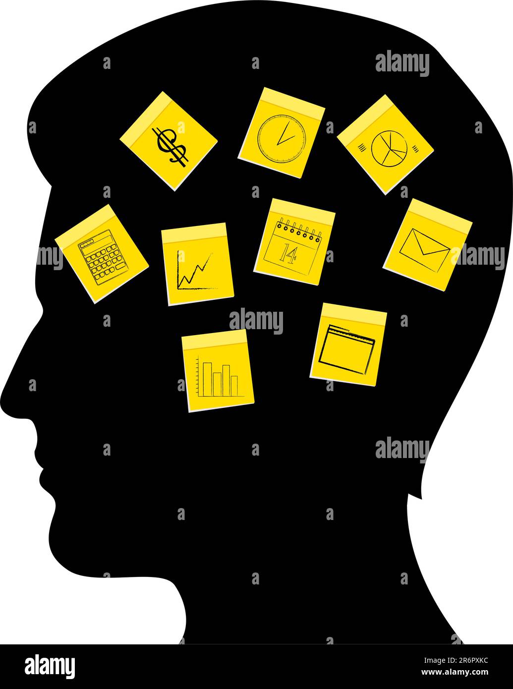 illustration of business man's mind on white background Stock Vector ...