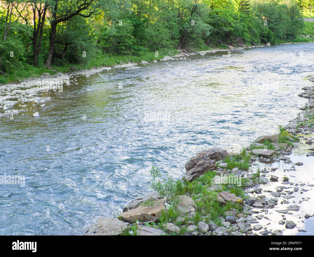 View of the mountain river Chorna Tysa Stock Photo - Alamy