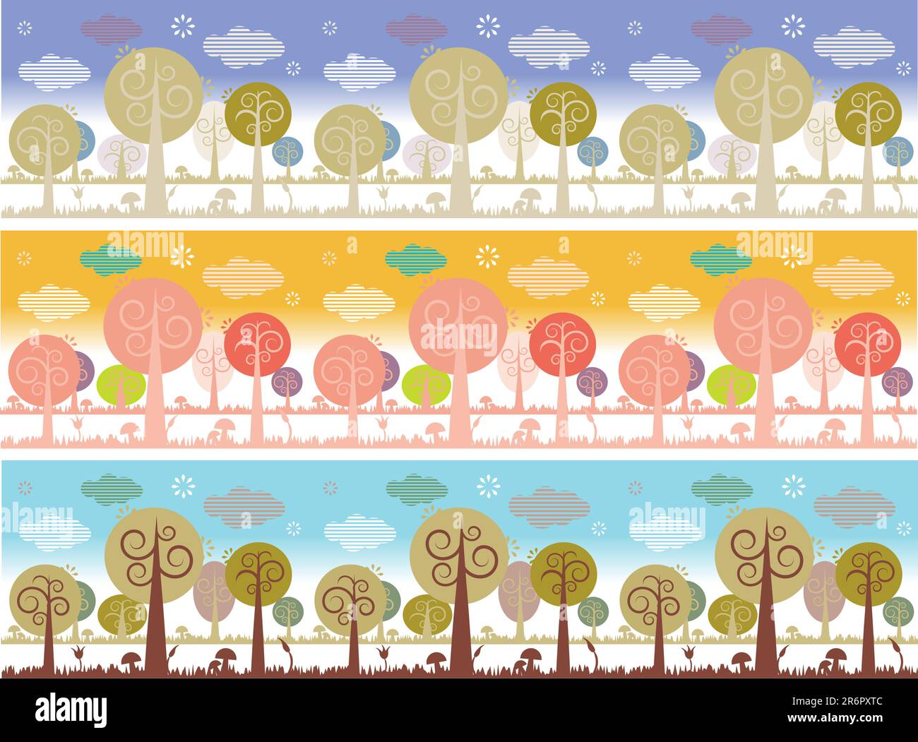 Tree trees woods peaceful Stock Vector Images - Alamy