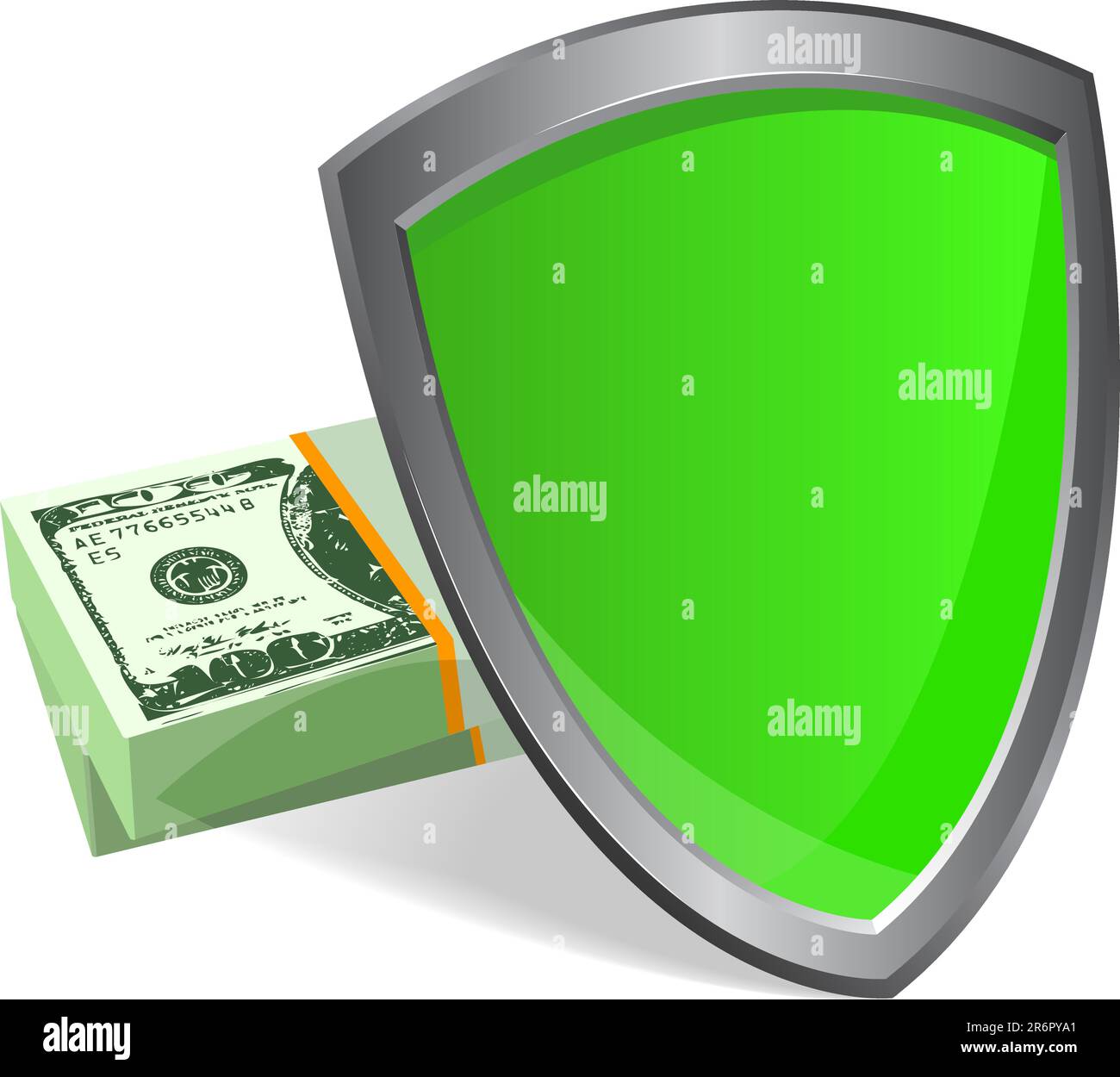 money shield isolated on white background. security concept Stock ...