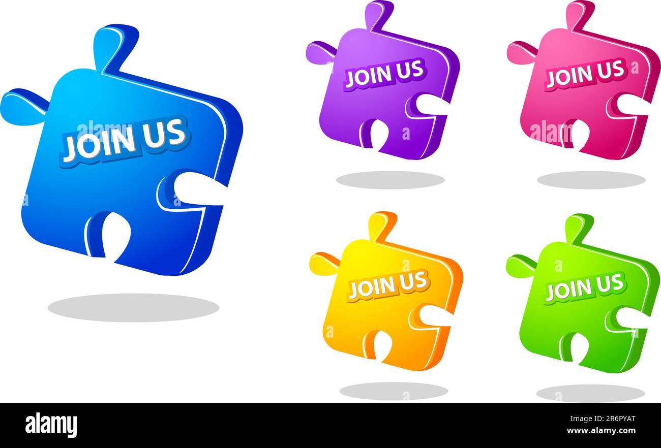 join puzzle icon set isolated on white background Stock Vector Image ...