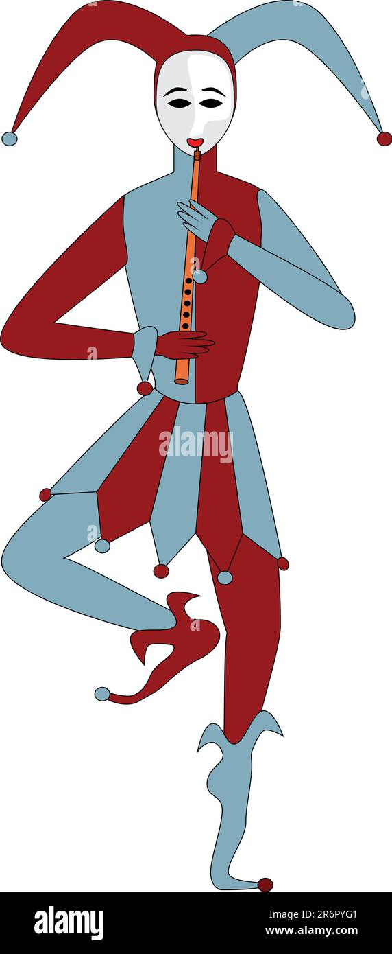 vector harlequin with a pipe dancing Stock Vector Image & Art - Alamy