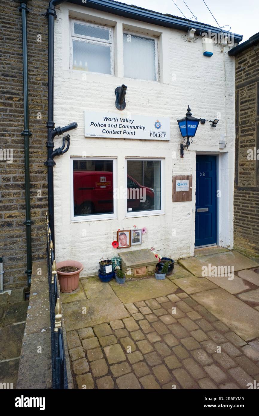 Worth Valley police station with a memorial to former policement Martin ...