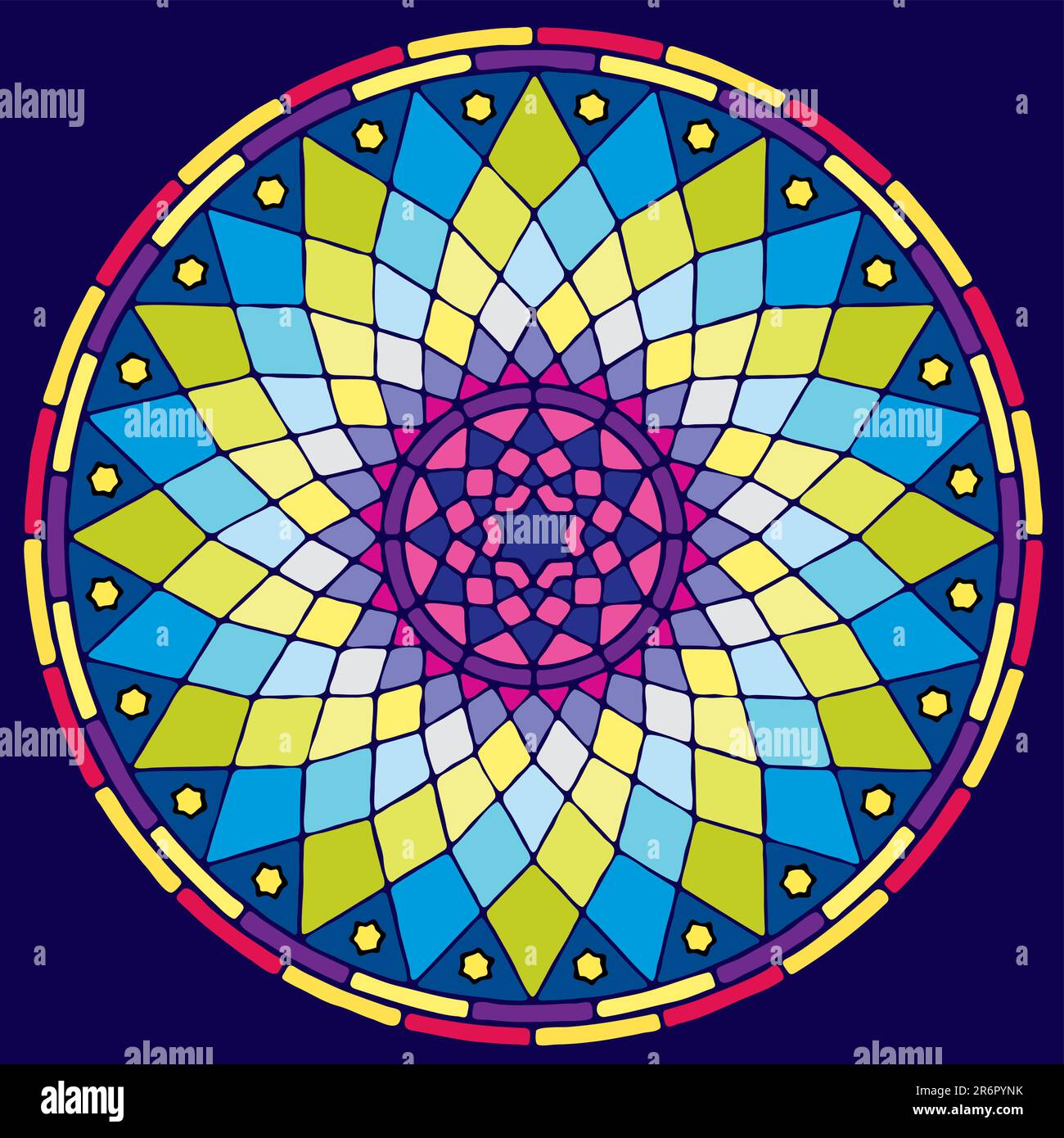 Window With Colorful Glass Mosaic Stock Vector Image And Art Alamy