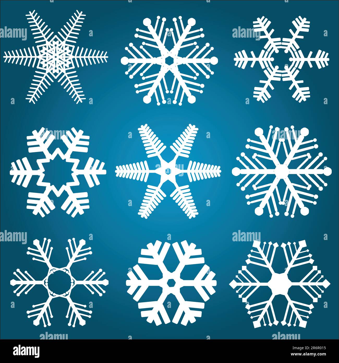 A collection of nine different snowflake designs Stock Vector Image ...